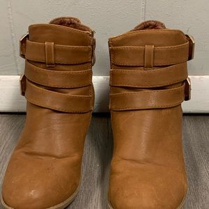 TOP Moda | Shoes | Top Moda Brown Low Heel Ankle Boots | Poshmark